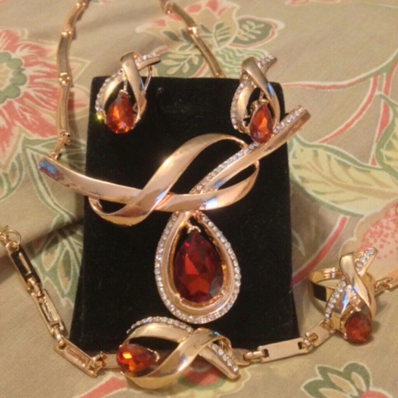 Jewelry | Platinum Filled 5 Pc Zircon Set | Poshmark